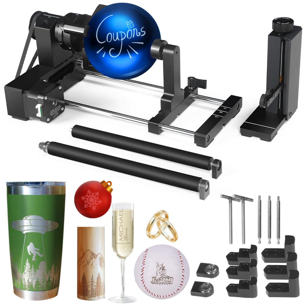 4-in-1 Laser Rotary Roller Engraving Kit for Comgrow Laser Engravers