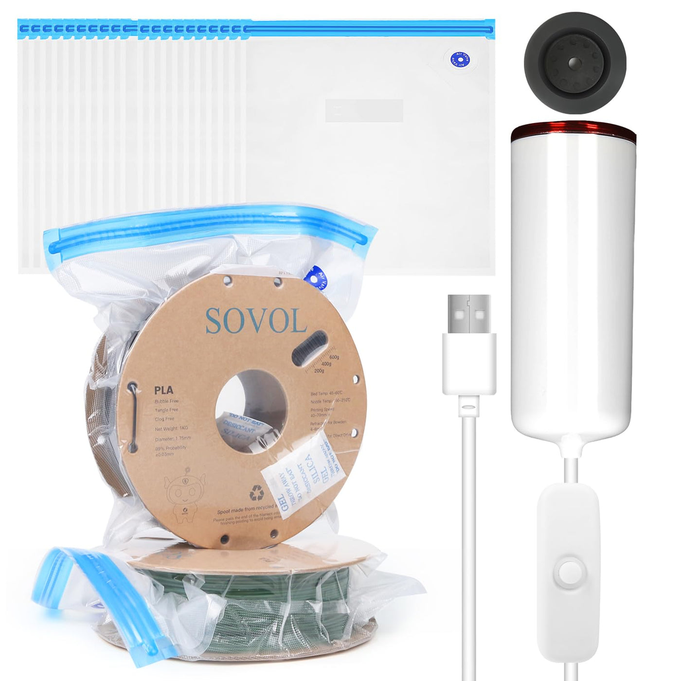 Sovol Filament Storage Bags Kit | Automatic Vacuum Sealed Bags for 3D ...