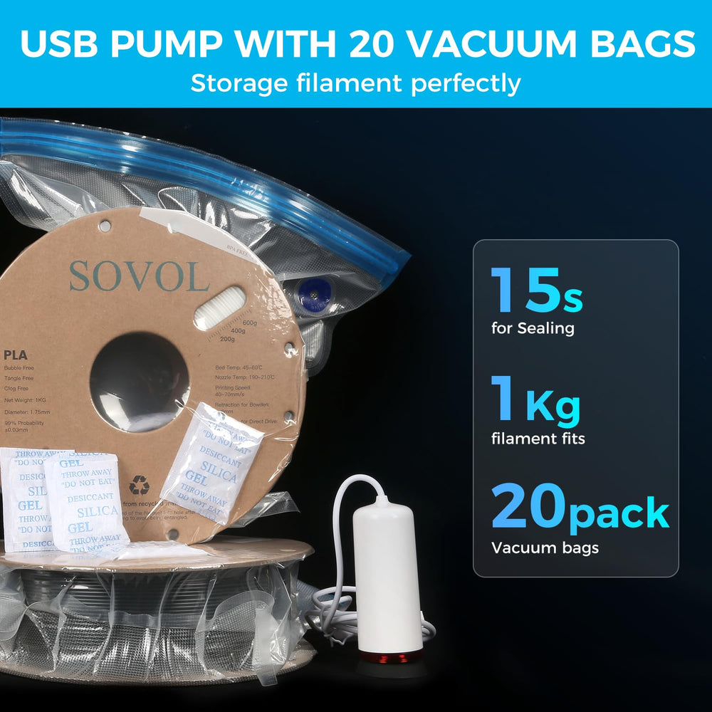 Sovol Filament Storage Bags Kit | Automatic Vacuum Sealed Bags for 3D ...