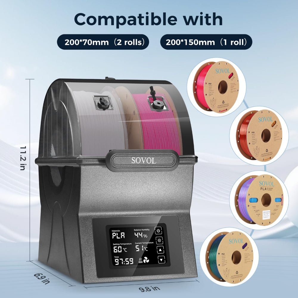 Sovol SH02 Filament Dryer Box Smart Temperature Control Dryer – SOVOL
