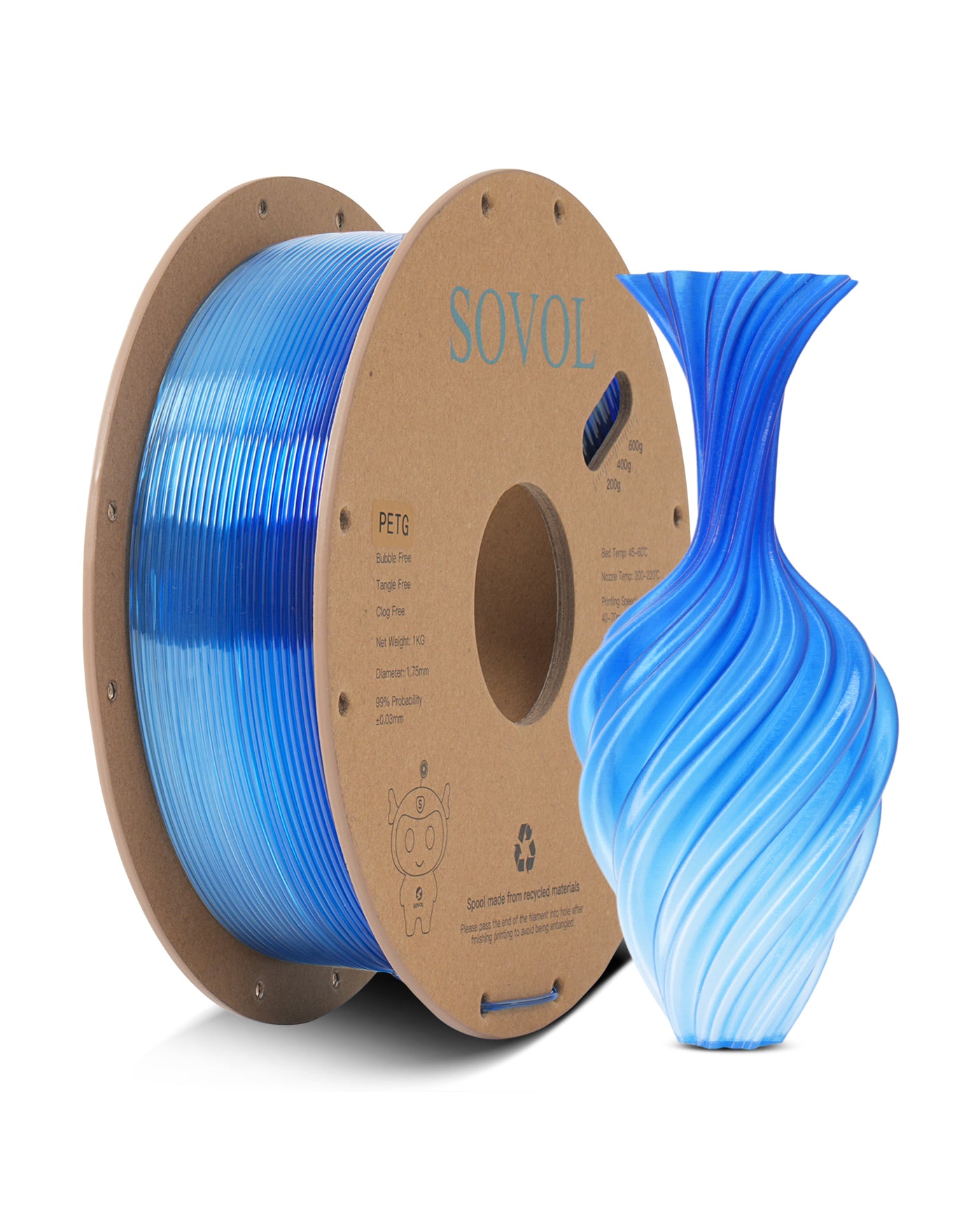 Buy Sovol PETG 3D Printer Filament 6KG Free shipping