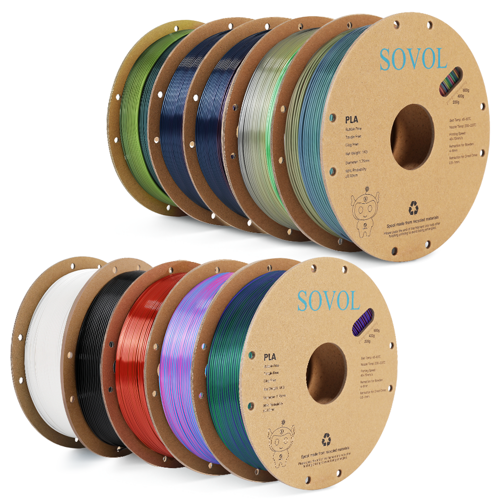 Multicolor PLA 3D Printing Filaments 10KG – SOVOL