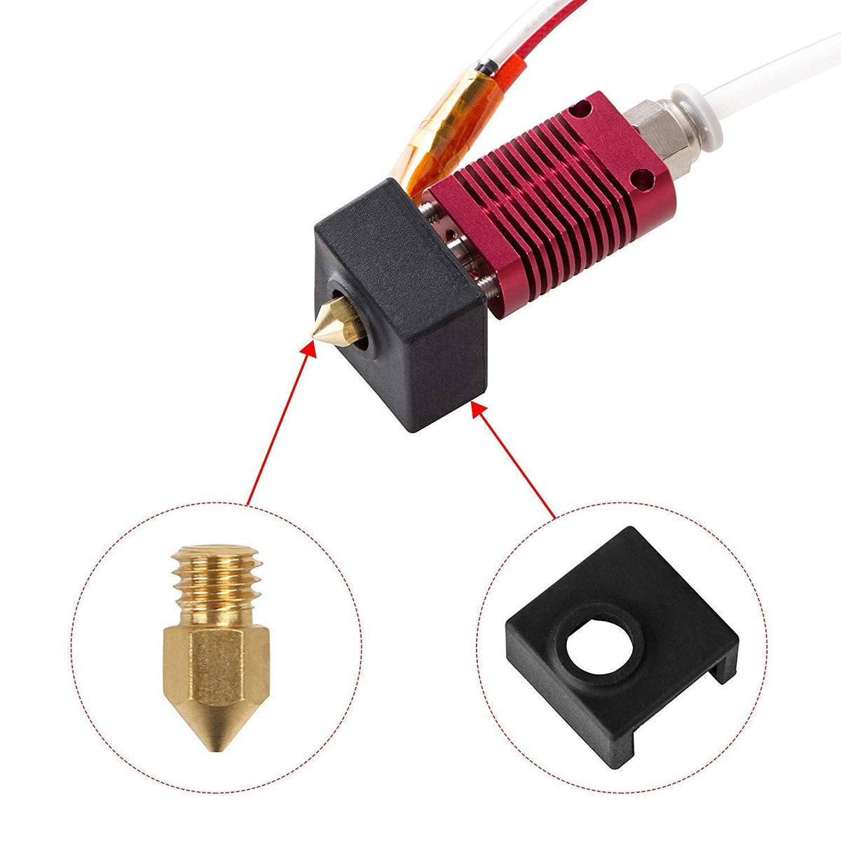 Sovol MK8 Brass Nozzle with Heat Block Silicone Cover Kit